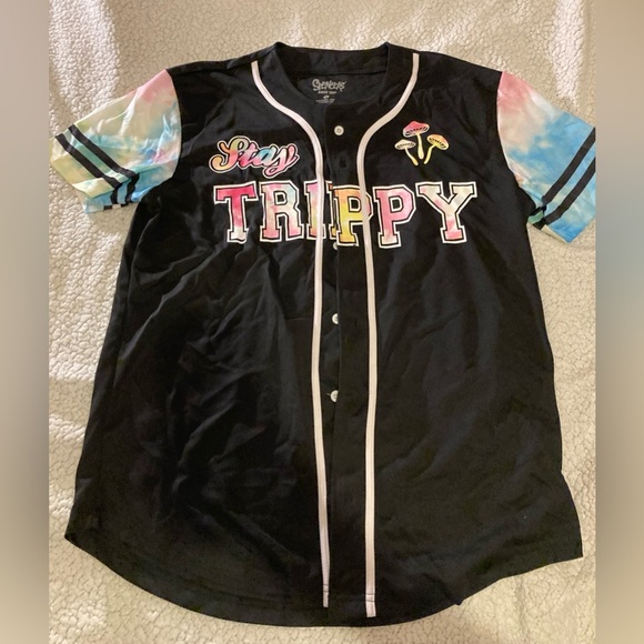 Spencer's | Tops | Spencers Stay Trippy Baseball Jersey Size Large ...